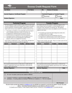 Fillable Online Excess Credit bRequestb Form Fax Email Print - pdfFiller