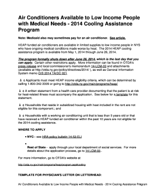 Fillable Online Air Conditioners Available to Low Income People with Medical ... Fax Email Print ...