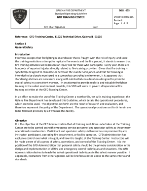 Fillable Online GALENA FIRE DEPARTMENT SOG 055 Standard Operating Fax ...