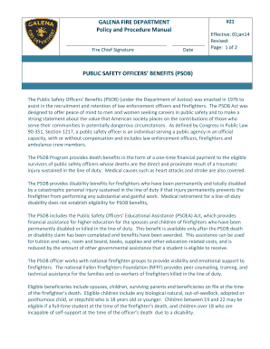 Fillable Online Public Safety Officers' Benefits (PSOB) - Galena Fire ...