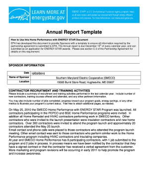 Fillable Online downloads energystar Annual Report Template How to Use ...