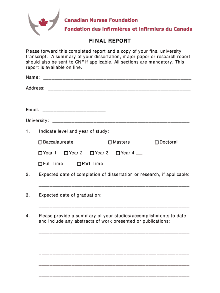 Fillable Online cnf-fiic FINAL REPORT - bcnfb-bfiicbbcab Fax Email ...