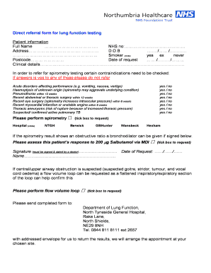 Fillable Online api gp northumbria nhs Direct referral form for lung ...