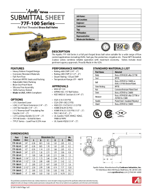 Fillable Online Nae 77F-100 Series - apollovalvescompany Fax Email ...
