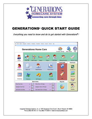 Fillable Online Generations quick start guide - Generations Homecare ...