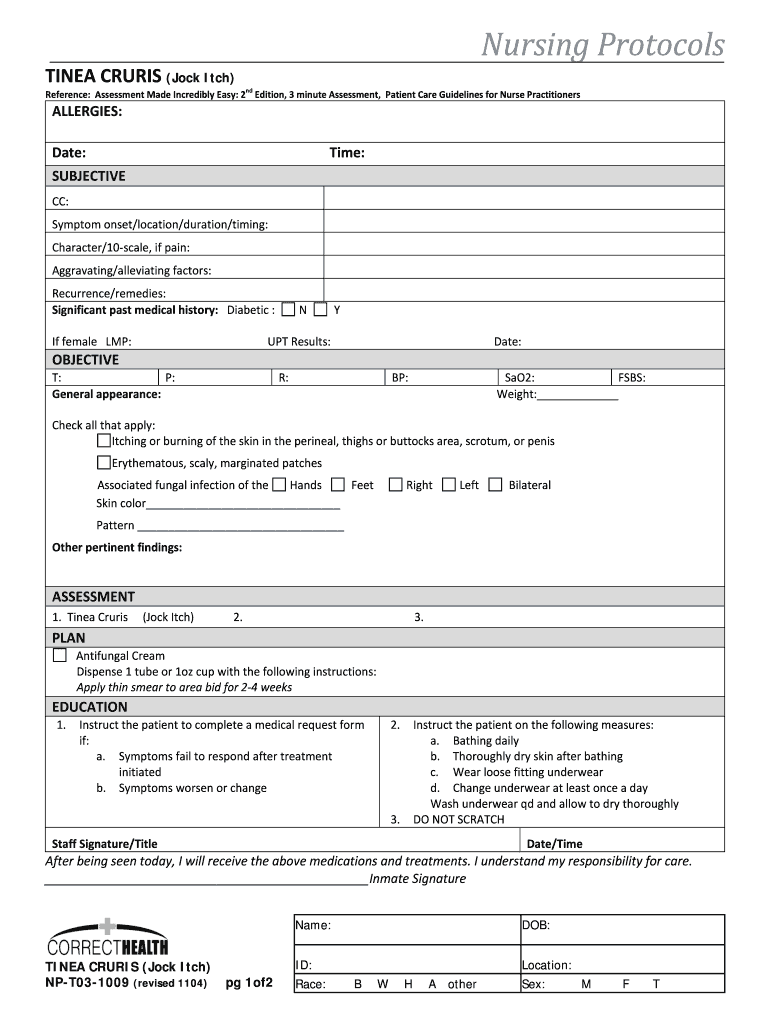 Fillable Online correcthealth TINEA CRURIS (Jock Itch) - correcthealth ...