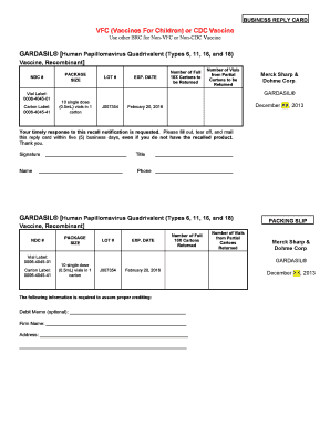 Fillable Online VFC (Vaccines For Children) or CDC Vaccine - Ohio ...