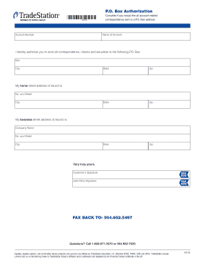 Fillable Online PO box authorization Fax Email Print - pdfFiller