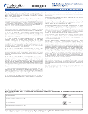 Fillable Online Risk Disclosure Statement for Futures and Options ...