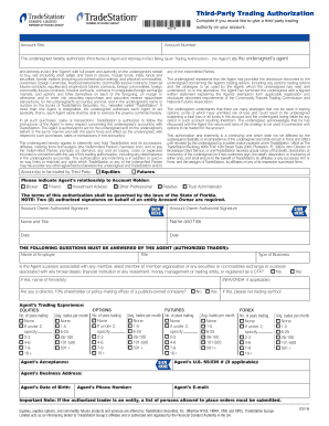 Fillable Online ThirdParty Trading Authorization Fax Email Print ...