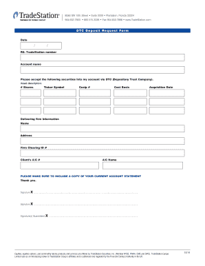 Fillable Online dtc deposit request Fax Email Print - pdfFiller