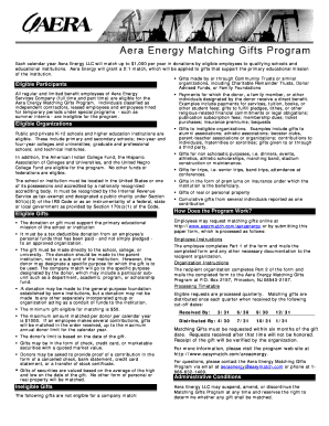 Fillable Online Aera Energy Matching Gift Guidelines - Double the ...