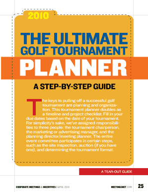 Fillable Online GOLF TOURNAMENT PLANNER - bMeetingsNetb Fax Email Print ...