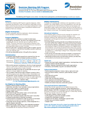 Fillable Online 2014 Matching Gift Form - Double the Donation Fax Email Print - pdfFiller