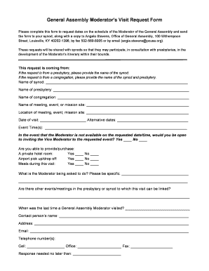 Fillable Online oga pcusa FOR bPDFb FORM - General Assembly Moderators ...