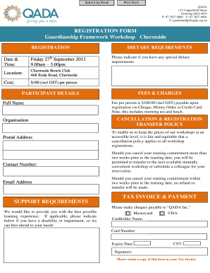 Fillable Online qada org REGISTRATION FORM Guardianship Framework ...