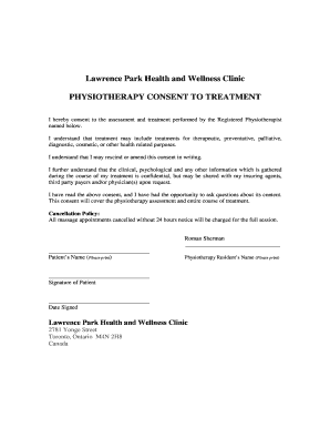 Fillable Online All physio consent forms Fax Email Print - pdfFiller