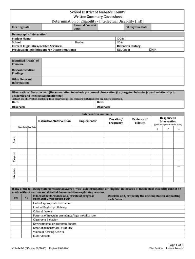 Fillable Online Determination of Eligibility Intellectual Disability ...