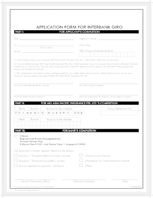 Fillable Online APPLICATION FORM FOR INTERBANK GIRO - bsptrunionbbcomb ...