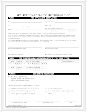 Fillable Online APPLICA TION FORM FOR INTERBANK GIRO Fax Email Print ...