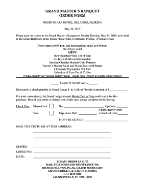Fillable Online GM Banquet Form.doc Fax Email Print - pdfFiller
