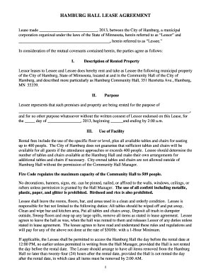 Fillable Online HALL LEASE AGREEMENT - Non Residentdoc Fax Email Print ...