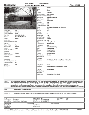 Fillable Online MLS Information Sheet Fax Email Print - pdfFiller