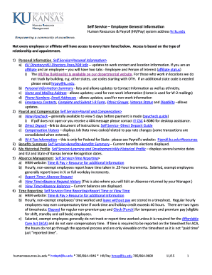 Fillable Online Self Service Employee General Information Fax Email ...