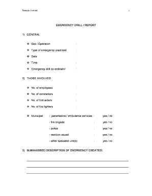 Fillable Online EMERGENCY DRILL REPORT - bMIRMgateb Fax Email Print ...