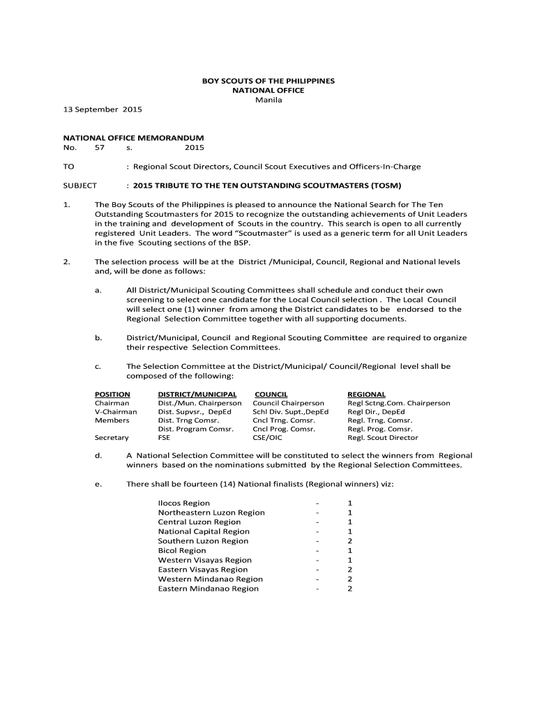 Fillable Online scouts org BOY bSCOUTSb OF THE PHILIPPINES NATIONAL ...