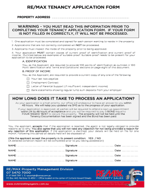 Fillable Online REMAX TENANCY APPLICATION FORM - bcdnbbrenetbbnetbau ...