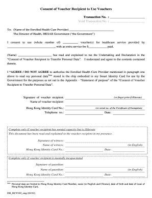 Fillable Online hcv gov Consent of Voucher Recipient to Use Vouchers ...
