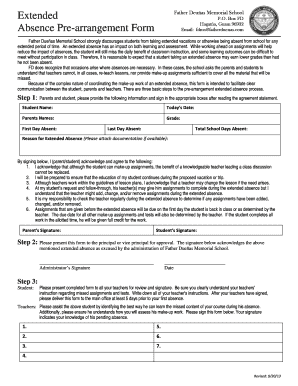Fillable Online FDMS Extended Absence Pre-arrangement Form Fax Email ...