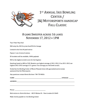 Fillable Online 1st Annual SWEEPER Fax Email Print - pdfFiller