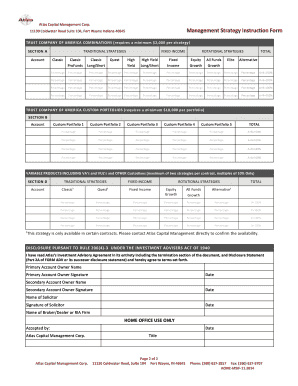 Fillable Online Atlas Management Strategy Instruction Form Fax Email ...