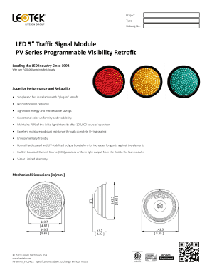 Fillable Online LED 5 Traffic Signal Module PV Series Programmable ...