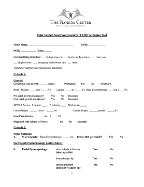 Fillable Online browardhsc 1 Fetal Alcohol Spectrum Disorders (FASD ...