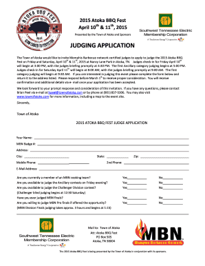 Fillable Online JUDGING APPLICATION Fax Email Print - pdfFiller