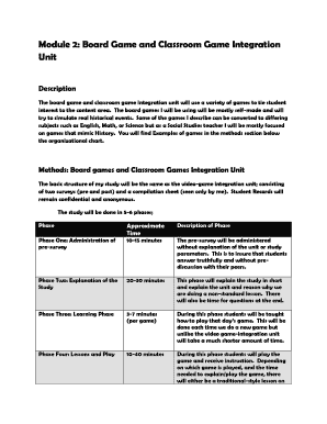 Fillable Online Module 2 Board Game and Classroom Game Integration Unit ...