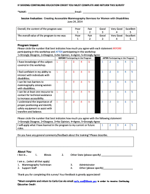 Fillable Online adaconferences Evaluation Form (PDF) - ADA Conferences ...