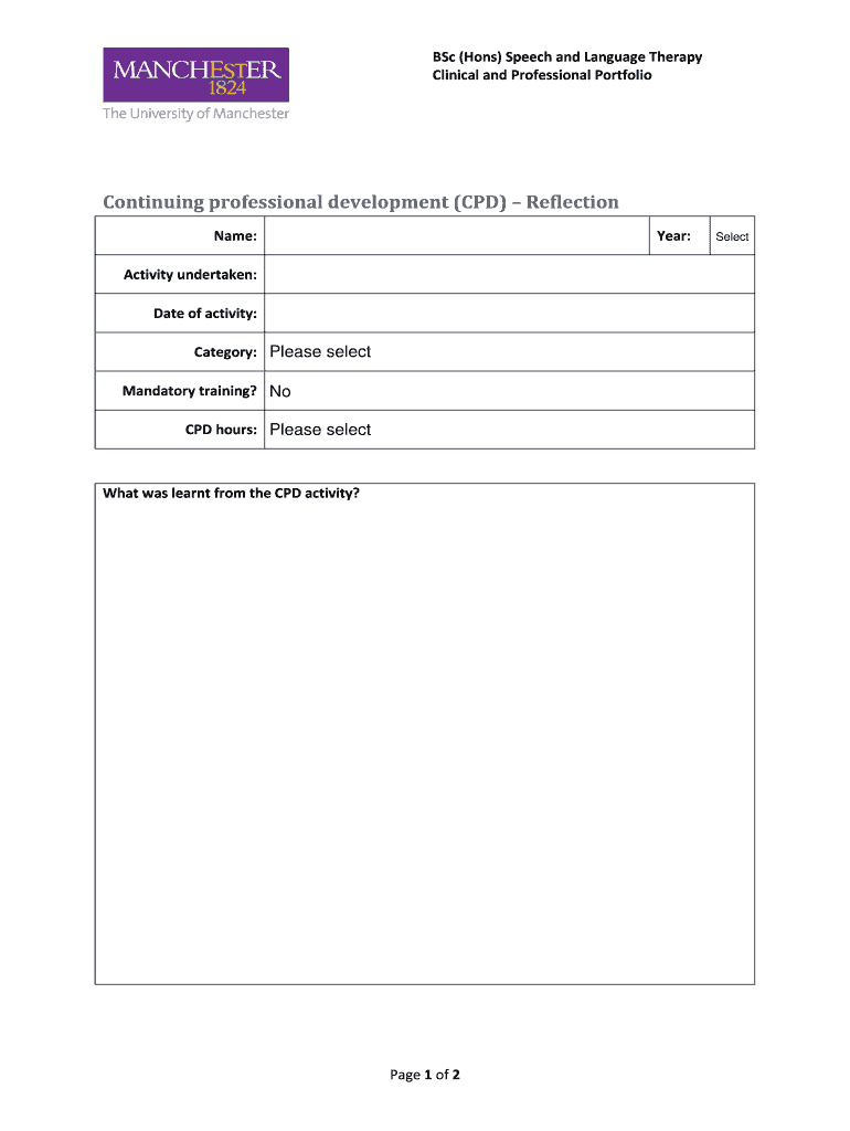Fillable Online sites psych-sci manchester ac Continuing professional ...