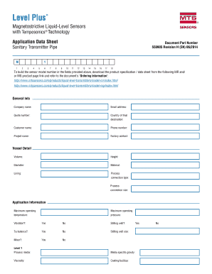 Fillable Online 550905G M-Series Model MR Sanitary Application data ...