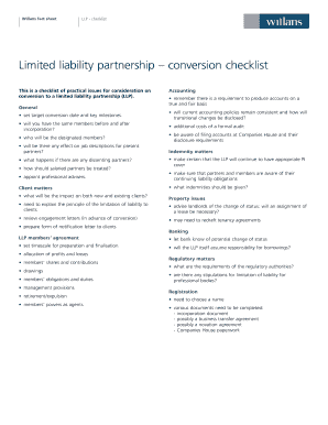 Fillable Online LLP - checklist Fax Email Print - pdfFiller