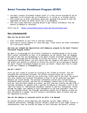 Fillable Online The Smart Traveler Enrollment Program (STEP) is a free ...