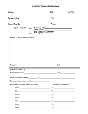 Fillable Online lynchclay k12 oh Acceleration Request Form - lynchclay ...
