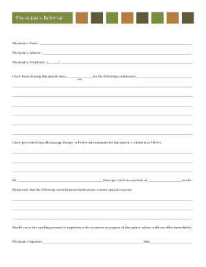 Fillable Online Physicians Referral Fax Email Print - pdfFiller