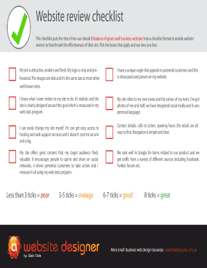 Fillable Online Website review checklist Fax Email Print - pdfFiller