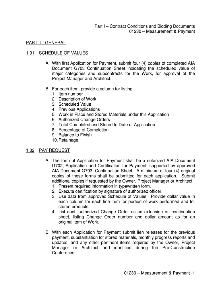 Fillable Online 01230 Measurement & Payment Fax Email Print - pdfFiller