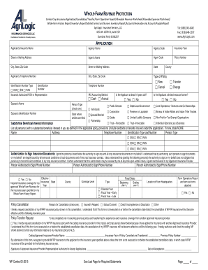 Fillable Online Whole Farm Revenue Protection Combo Form Fax Email ...