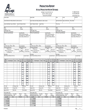 Fillable Online PRODUCTION REPORT ACTUAL PRODUCTION HISTORY DATABASE ...